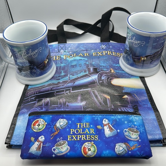 Other | Set Of 2 The Polar Express Believe Ticket Train 3d Coffee Mug ...